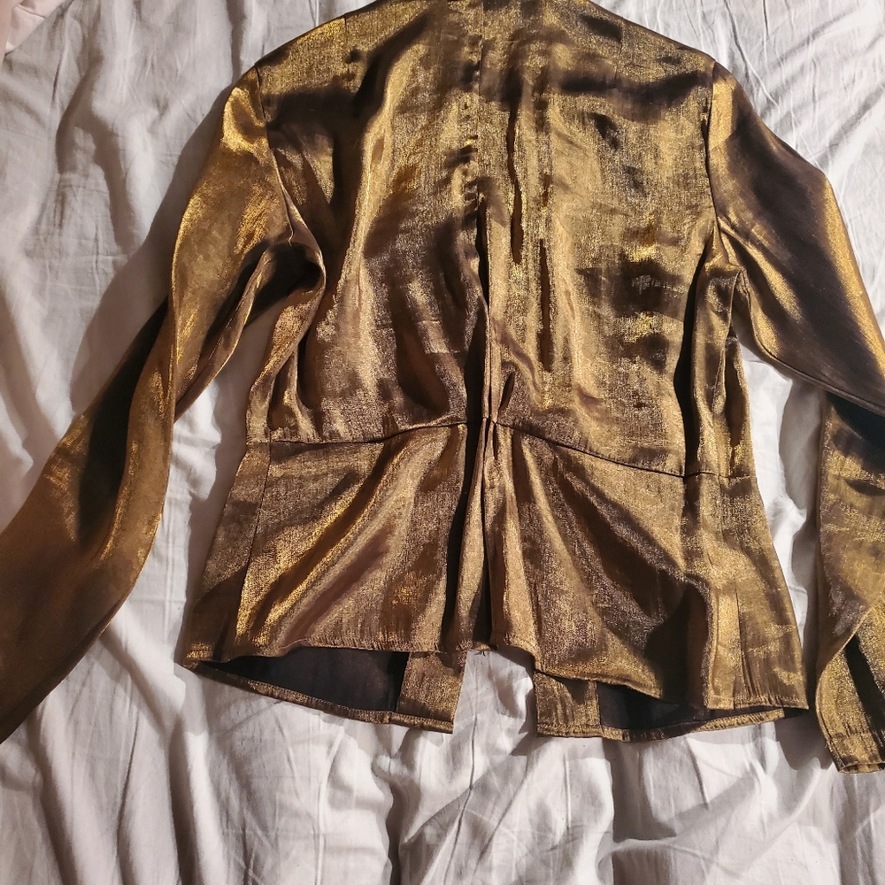 Copper Bronze Vintage 1990 Shiny Blouse Vintage Tess - Gem